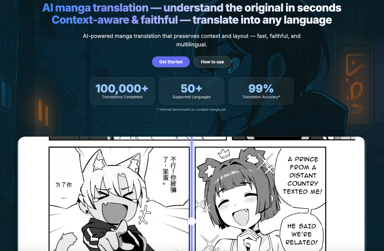 AI Manga Translation - Fast, Accurate, Multilingual OCR